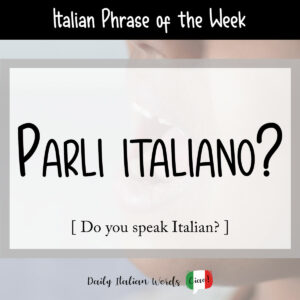 Italian Phrase: Parli italiano? (Do you speak Italian?) - Daily Italian ...