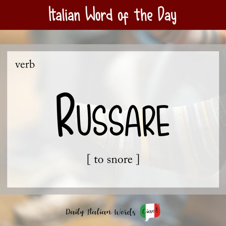 Italian Word of the Day: Russare (to snore) - Daily Italian Words