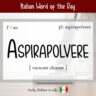 Italian Word of the Day: Aspirapolvere (vacuum cleaner) - Daily Italian ...