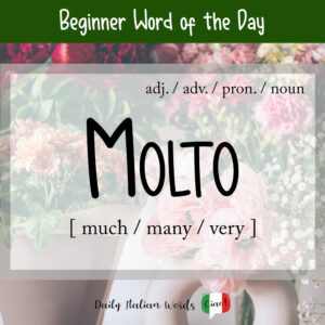 Italian Word of the Day: Molto (much / many / very) - Daily Italian Words