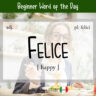 Italian Word of the Day: Felice (happy) - Daily Italian Words