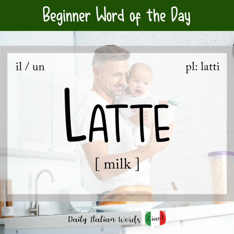 Italian Word of the Day: Latte (milk) - Daily Italian Words