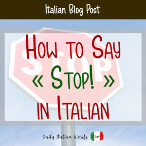 10+ Ways to Say "Stop!" in the Italian Language - Daily Italian Words