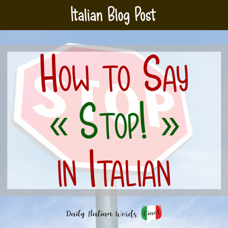 10+ Ways to Say "Stop!" in the Italian Language - Daily Italian Words
