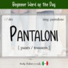 Italian Word of the Day: Pantaloni (trousers / pants) - Daily Italian Words