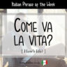 Italian Phrase: Come va la vita? (How's life?) - Daily Italian Words
