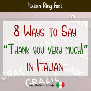 8 Ways to Say "Thank you very much!" in Italian - Daily Italian Words