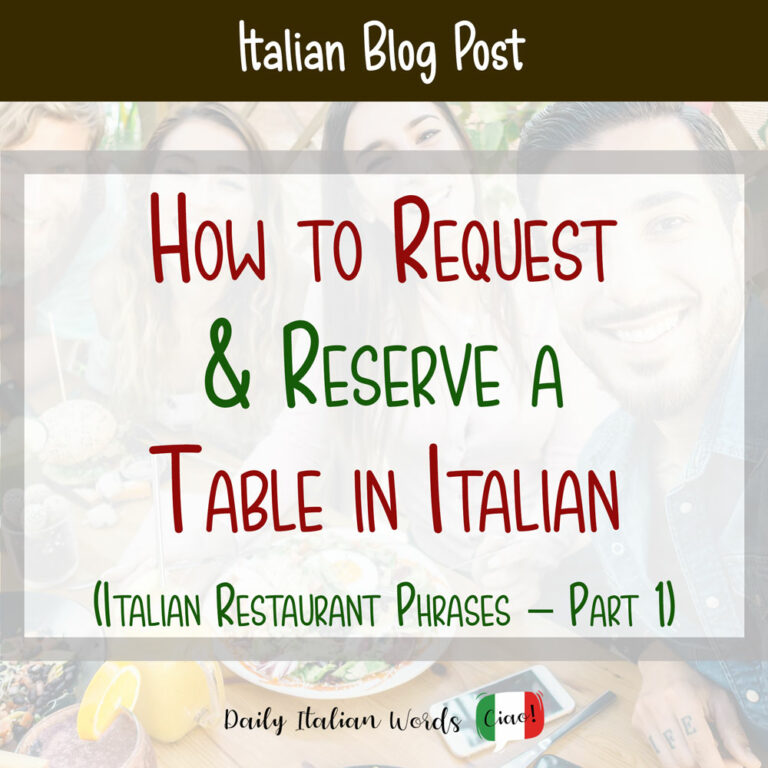 How to Request & Reserve a Table in Italian (Italian Restaurant Phrases ...