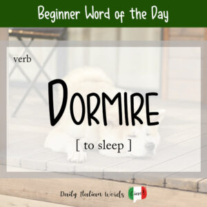Italian Word of the Day: Dormire (to sleep) - Daily Italian Words