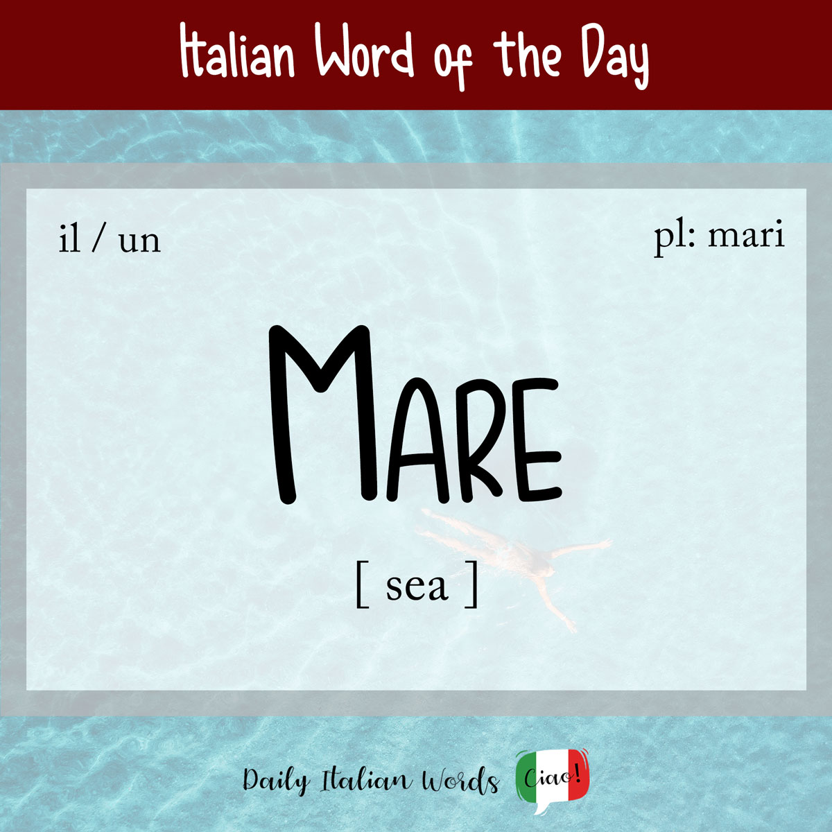 Italian Word Of The Day Mare sea Daily Italian Words Italian Word Of The Day Mare sea Daily Italian Words