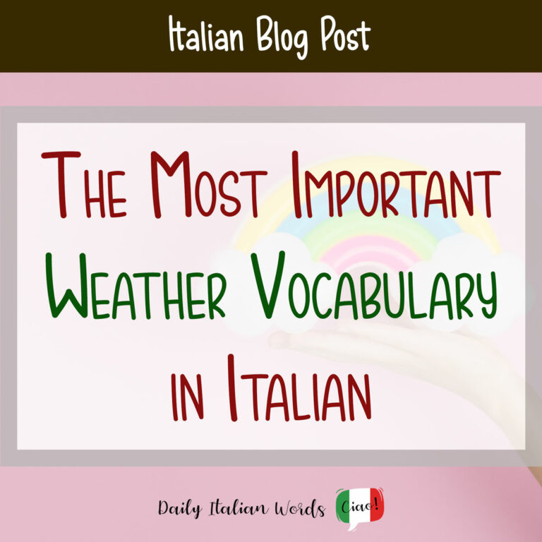 Italian Weather Vocabulary: The most important words & expressions ...