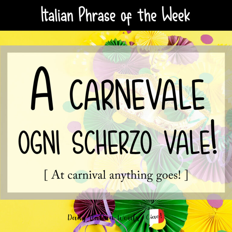 Italian Phrase: A carnevale ogni scherzo vale! (At carnival anything ...