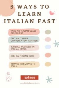 5 Easy Ways to Learn the Italian Language Fast - Daily Italian Words