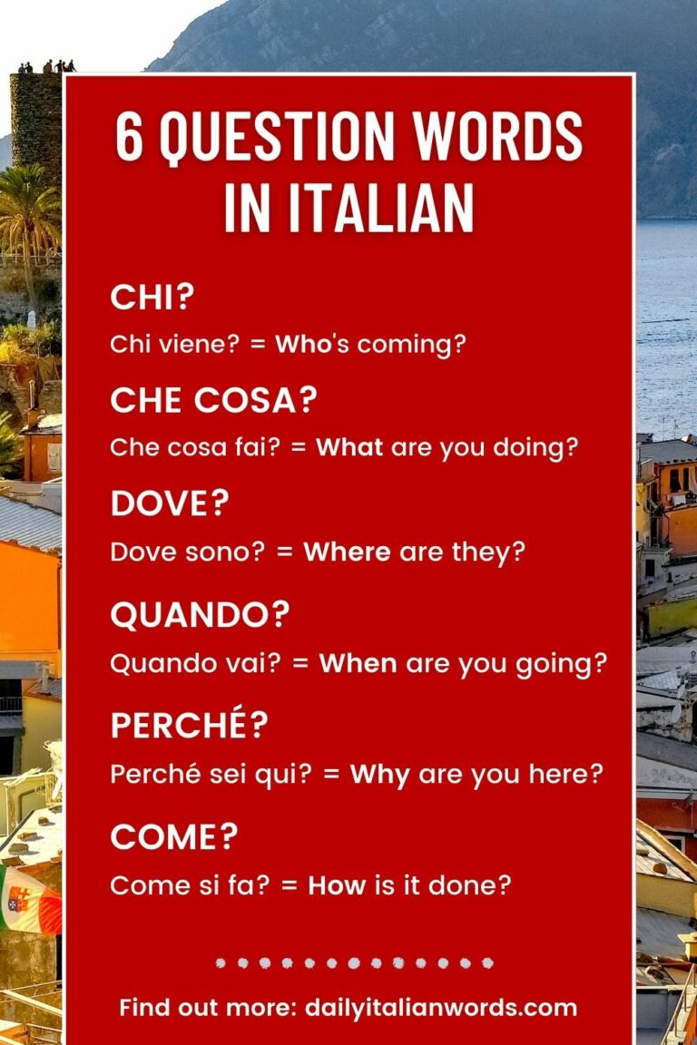 Learn the 8 Most Important Italian Question Words - Daily Italian Words