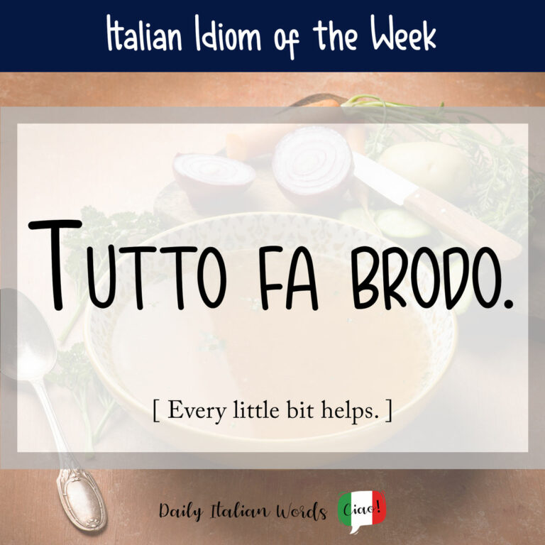 Italian Idiom: Tutto fa brodo (Every little bit helps) - Daily Italian ...