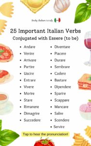 25 Important Italian Verbs Conjugated with Essere (to be) - Daily ...