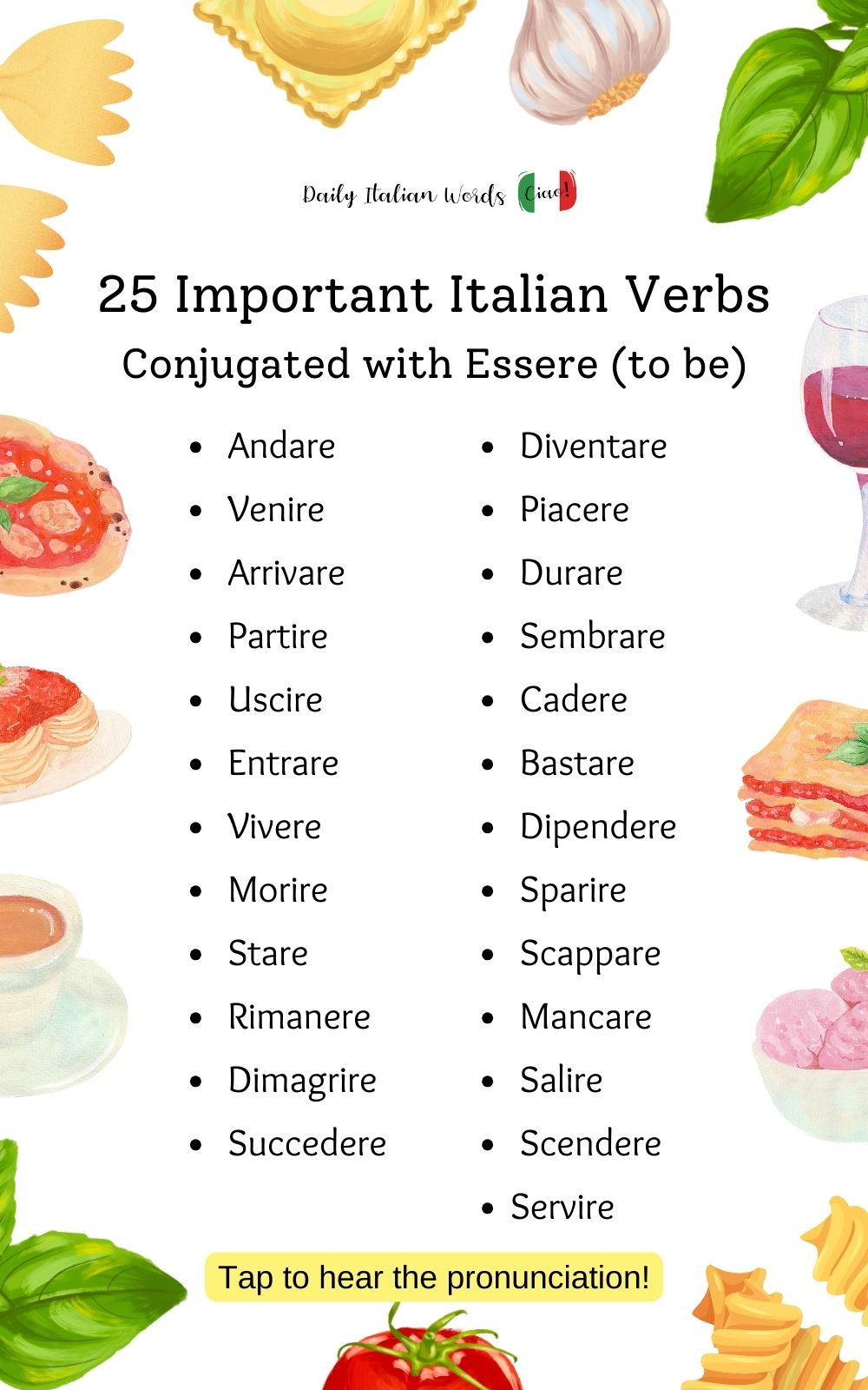 25 Important Italian Verbs Conjugated with Essere (to be) - Daily ...
