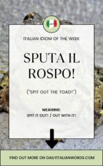 Italian Idiom: Sputa il rospo! (Spit it out!) - Daily Italian Words
