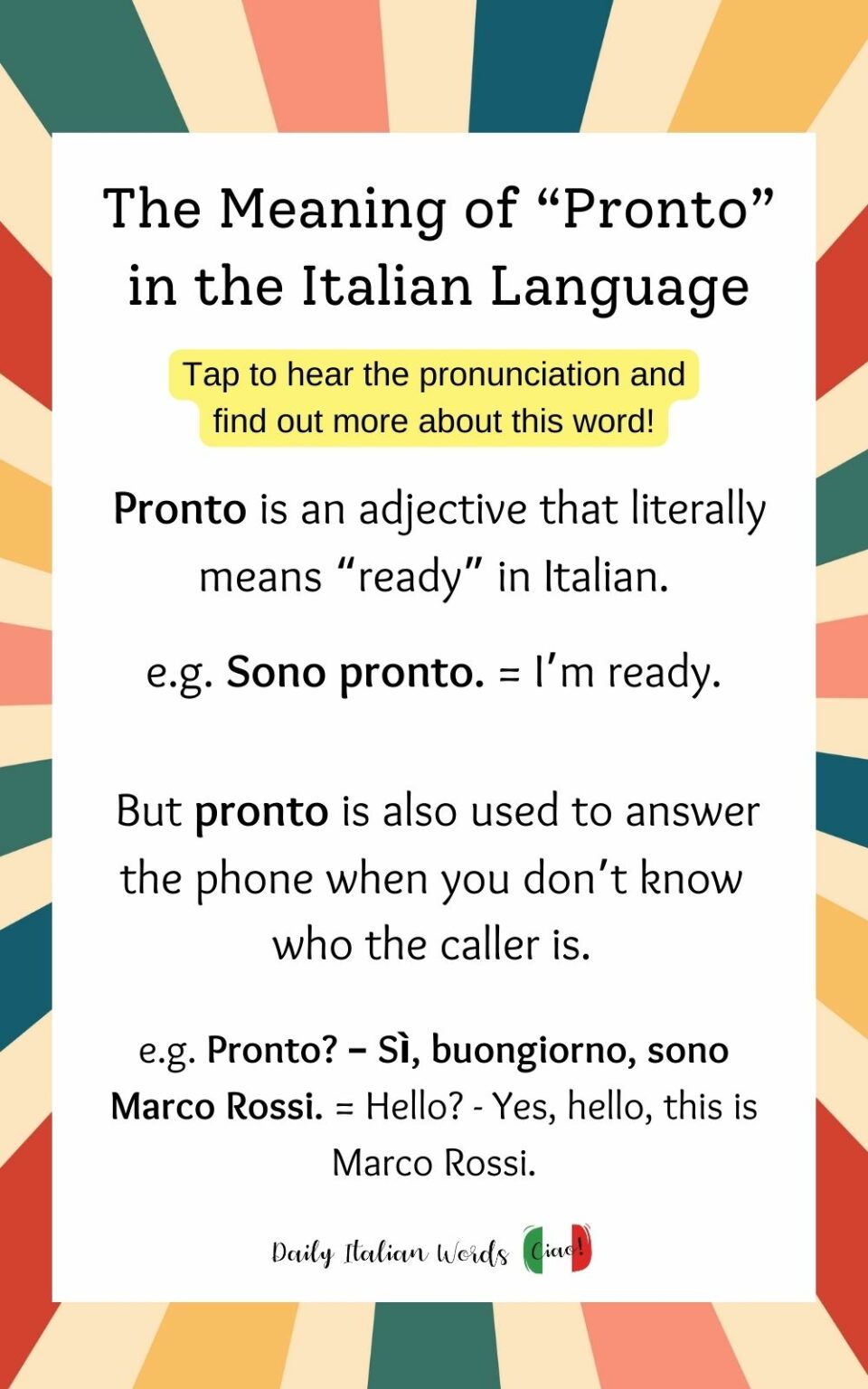 How do Italians answer the phone? - The meaning of "pronto" in Italian ...