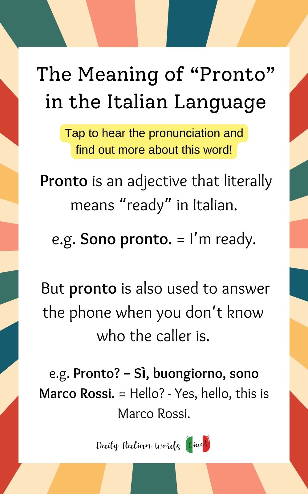 How do Italians answer the phone? - The meaning of "pronto" in Italian ...