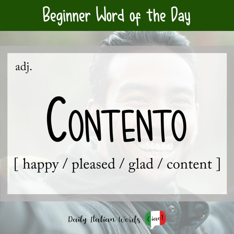 Italian Word of the Day: Contento (happy / pleased / glad / content ...