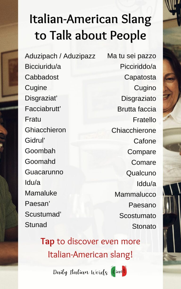 The most common Italian-American slang terms (and their Italian ...