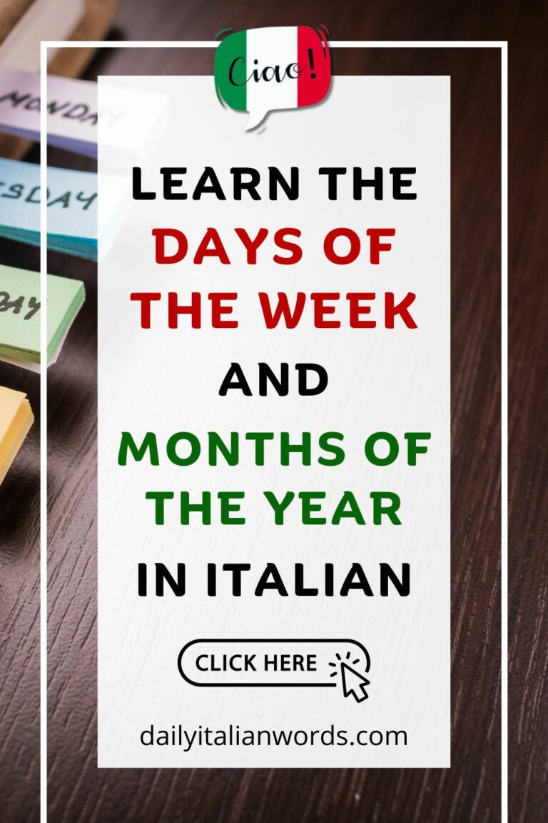 Learn the Italian Days of the Week & Months of the Year - Daily Italian ...