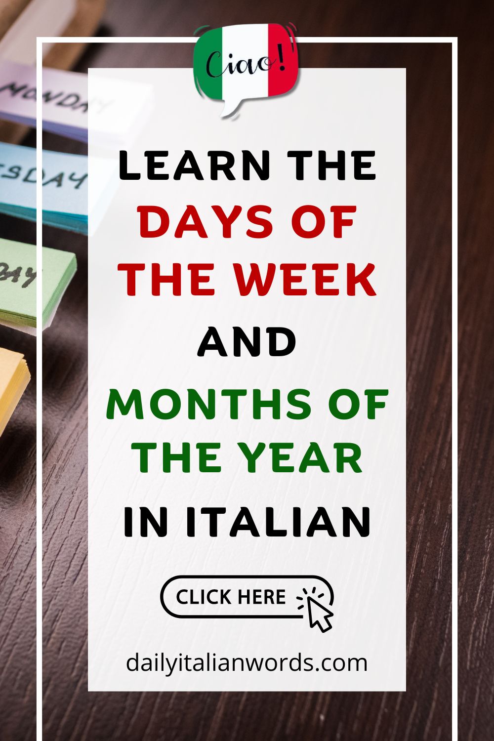 Learn the Italian Days of the Week & Months of the Year - Daily Italian ...