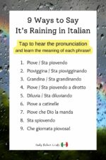 9 Ways to Say “It’s Raining” in Italian - Daily Italian Words