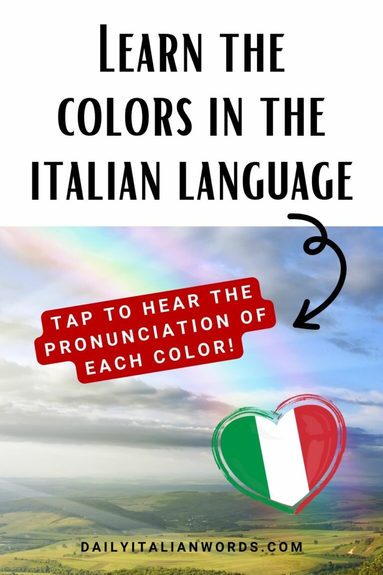 The Names of the Most Important Colors in Italian with Pronunciation ...
