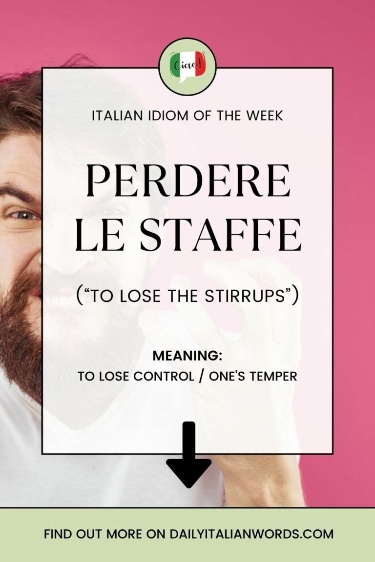 Italian Idiom: Perdere le staffe (to lose your temper / lose control ...