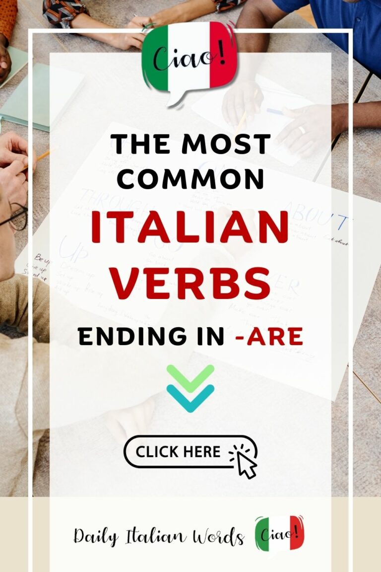 The 20 Most Common Italian Verbs Ending in -ARE - Daily Italian Words
